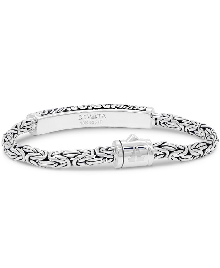 DEVATA Bali Filigree with Borobudur Oval 5mm Chain Bracelet in Sterling Silver and 18K Gold - Macy's