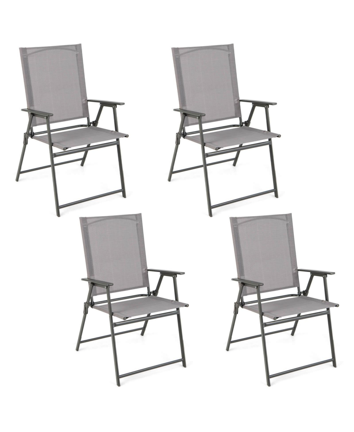 Click here for Sugift Set of 4 Patio Folding Chair Set with Rustp... prices