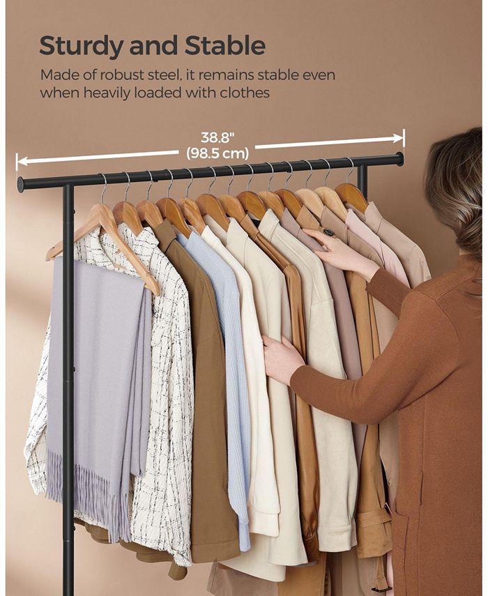 Slickblue Clothes Rack with Wheels, Garment Rack for Hanging Clothes ...