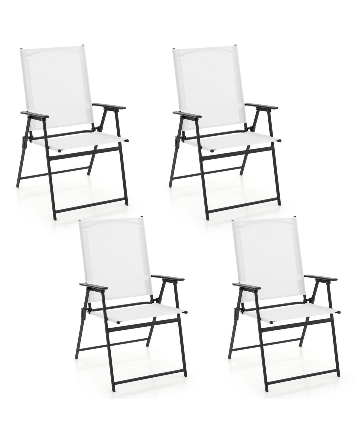 Click here for Sugift Set of 4 Patio Folding Chair Set with Rustp... prices