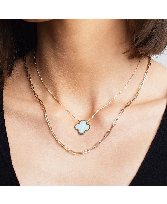 The Lovery Extra Large Mother of Pearl Single Clover Necklace - Macy's
