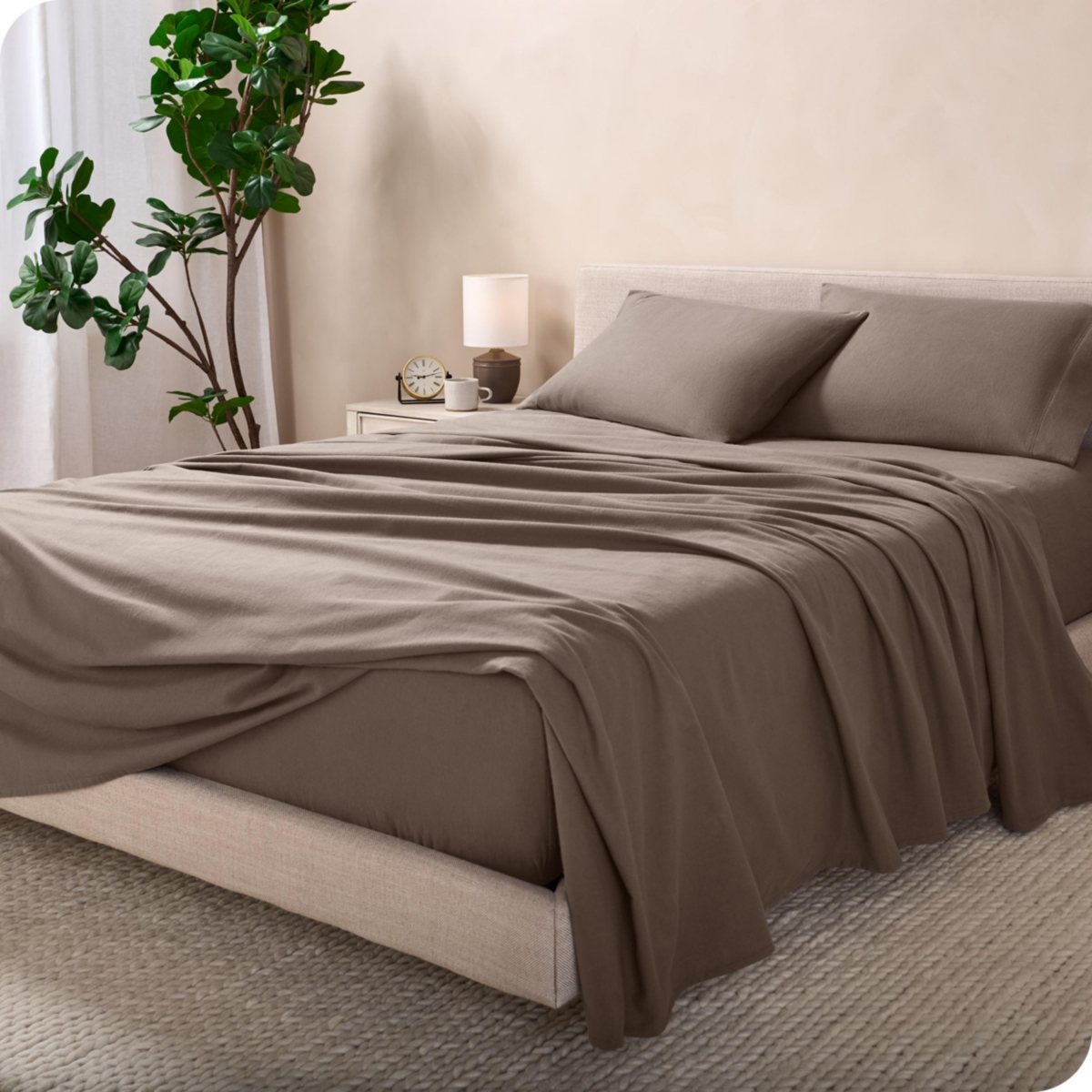 Click here for Bare Home Cotton Flannel Sheet Set - Taupe prices
