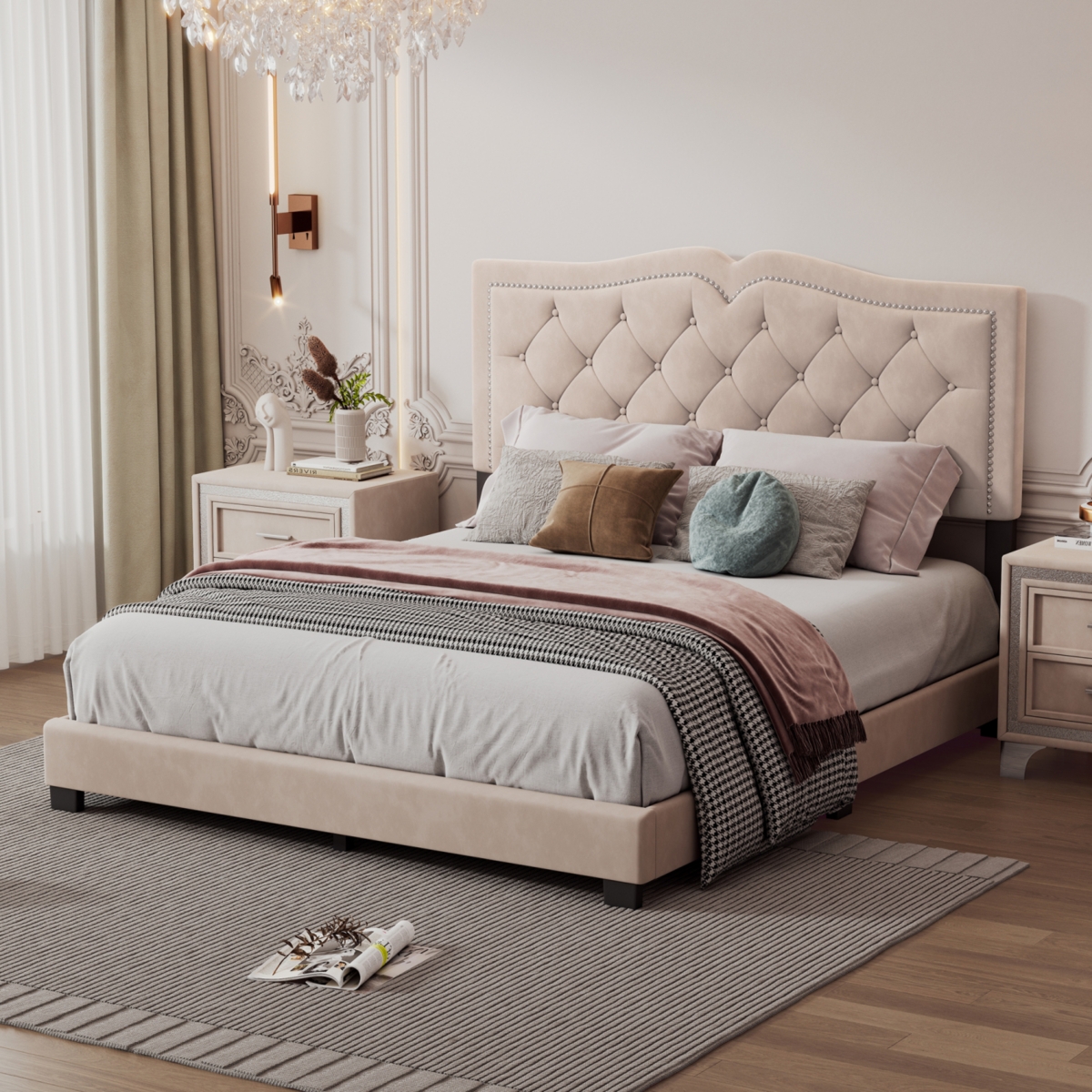 Click here for Streamdale Furniture Queen Size Upholstered Bed Fr... prices