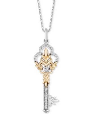 Diamond Anna Key Pendant Necklace (1/10 ct. t.w.) in Sterling Silver ...