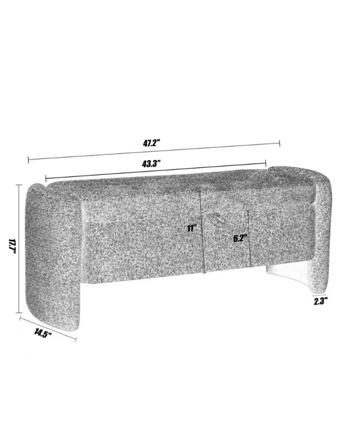 Simplie Fun Grey Ottoman Storage Bench for Living Room, Bedroom ...