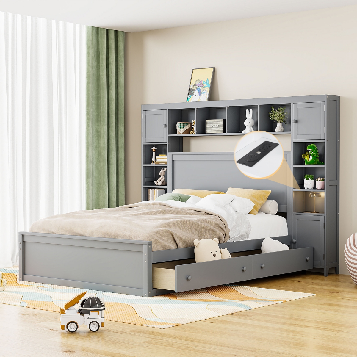Click here for Streamdale Wooden Queen Bed with Cabinetry and Out... prices