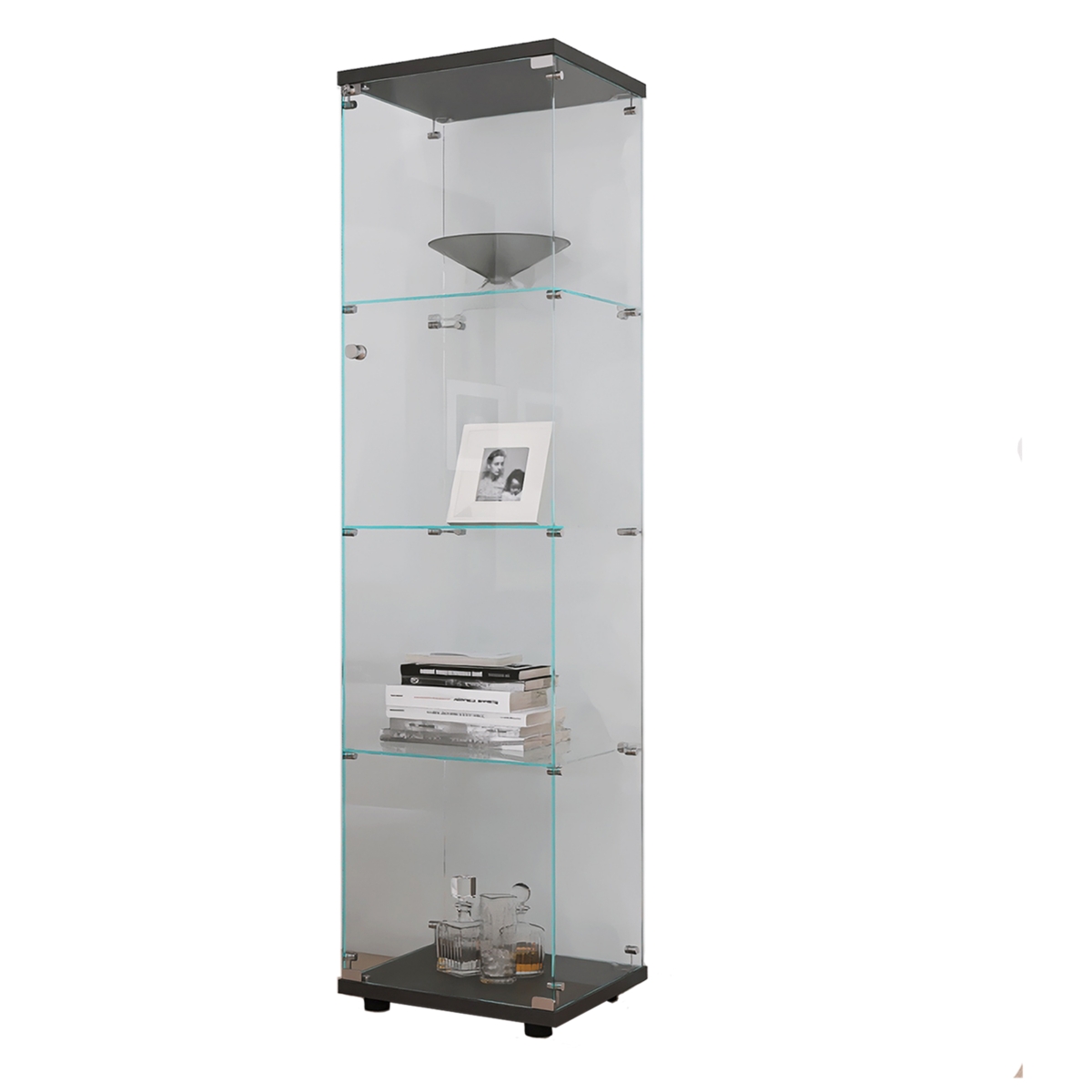 Click here for Streamdale 4 Shelves Glass Cabinet Glass Display C... prices