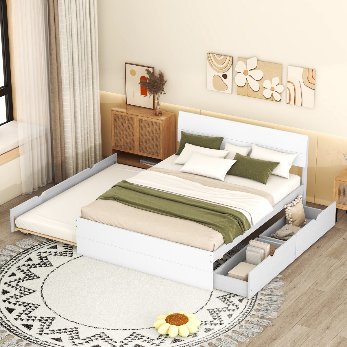 Click here for Streamdale Modern Full Bed with Trundle & 2 Drawer... prices