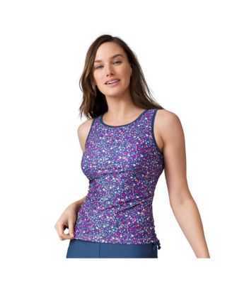 Free Country Women's Full Side Shirring Tankini Top - Macy's