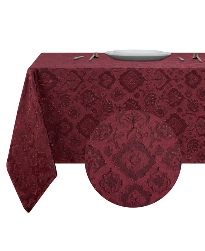 Kate Aurora Regency Collection Raised Jacquard Damask Fabric Tablecloth ...