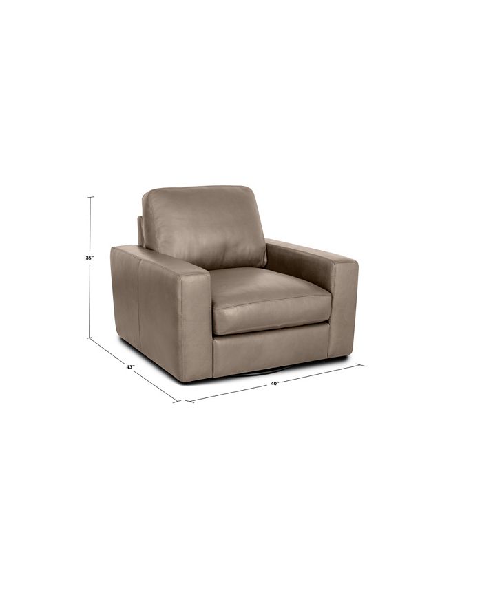 RUTHERFORD HOME Matera 40" Leather Swivel Chair - Macy's