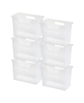 IRIS USA Medium Portable Desktop File Box with Open Lid, 6 Pack, Side ...
