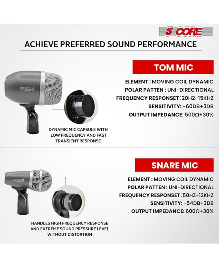 5 Core Tabla Microphone Set • Uni-Directional Bayan Dayan Instrument ...