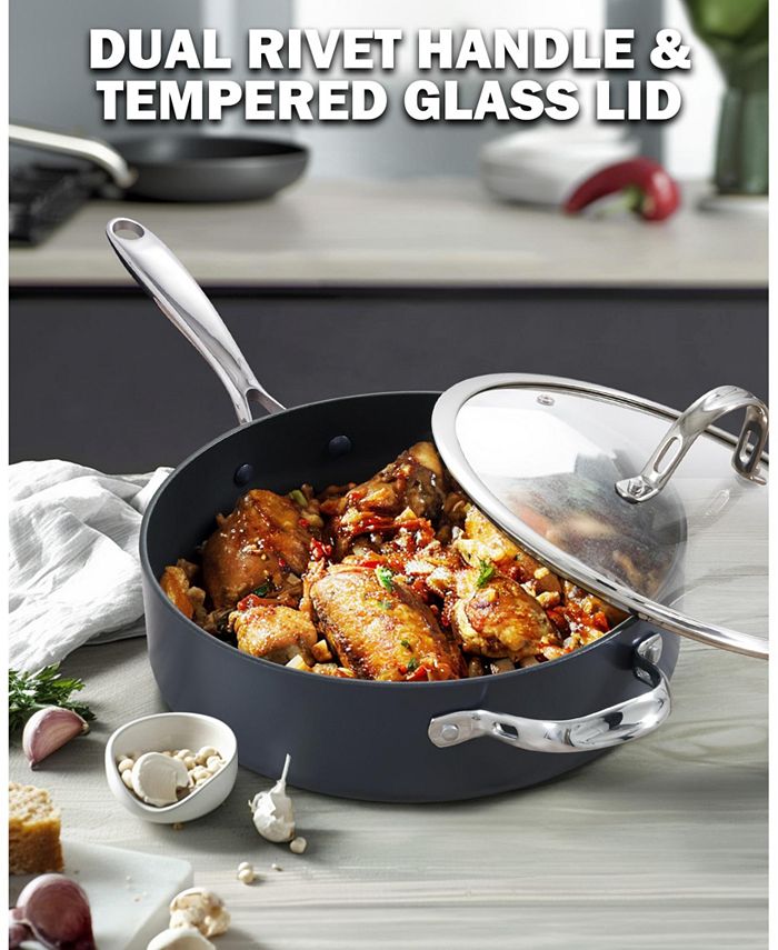 Cooks Standard 4-QT Nonstick Deep Saute Pan with Lid, 10.5-inch Deep ...