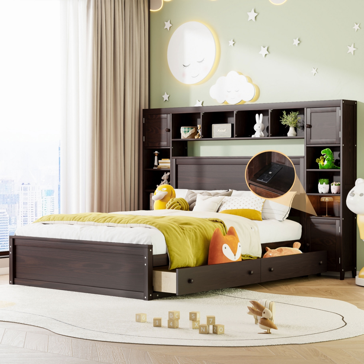 Click here for Streamdale Wooden Queen Bed with Cabinetry and Out... prices