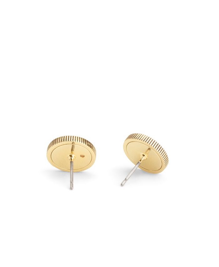 COACH Faux Stone Signature Quilted Coin Boxed Stud Earrings - Macy's
