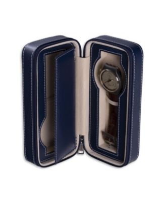 Bey-Berk Leather Two Watch Travel Case with Form Fit Compartments ...