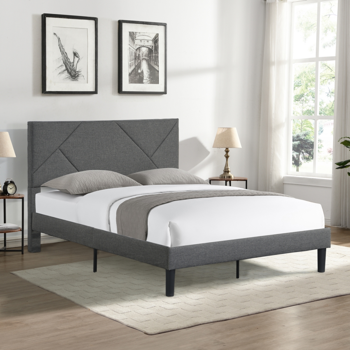 Click here for Streamdale Furniture Upholstered Platform Bed  Que... prices