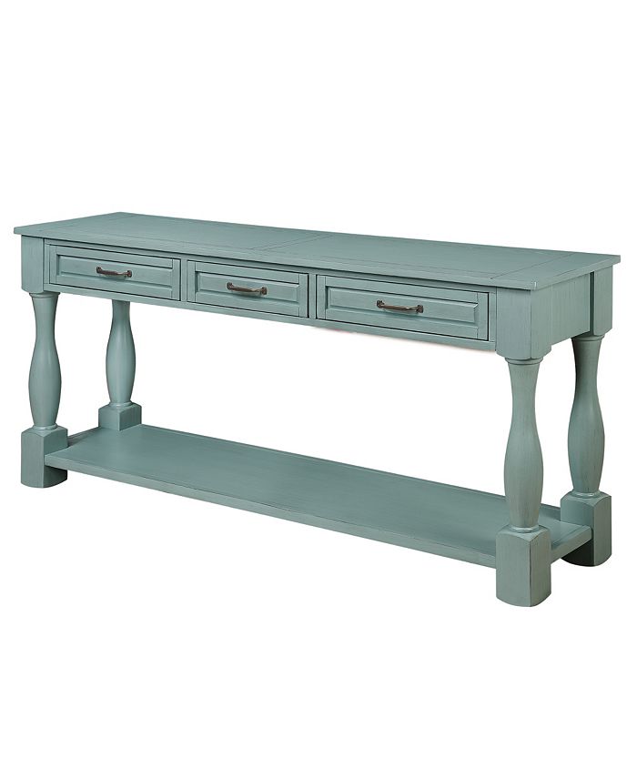 Simplie Fun 63" Wood Console Table with Drawers & Shelf, Easy Assembly ...