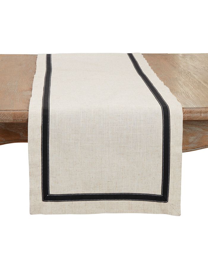 Saro Lifestyle Grosgrain Accent Table Runner, 16"x54" - Macy's