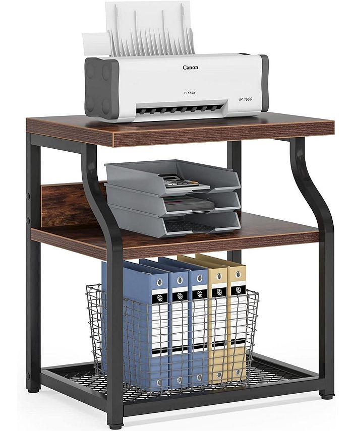 Tribesigns Printer Stand with Storage,3-Shelf Home Printer Cart, Desk ...