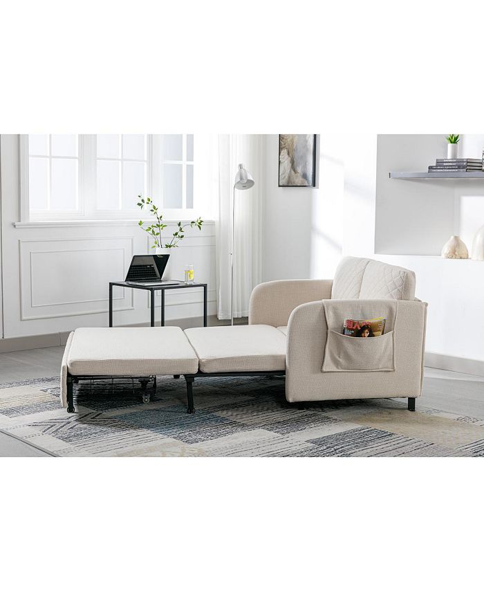 Simplie Fun Convertible Sleeper Sofa Bed, Modern Velvet Loveseat Couch ...