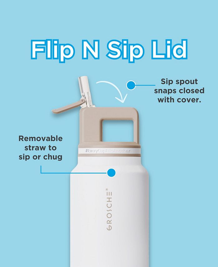 GROSCHE Alpine Flip 'N Sip Insulated, Leakproof Water Bottle with Straw, 40 OZ-2pk - Macy's