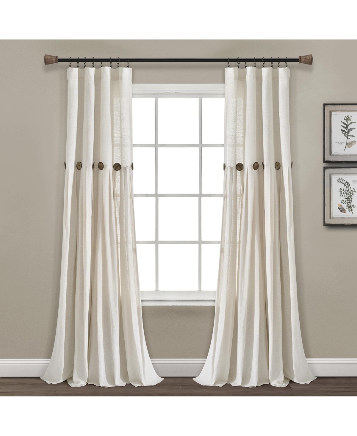 Click here for Lush Decor Linen Button Window Curtain Panels - Of... prices