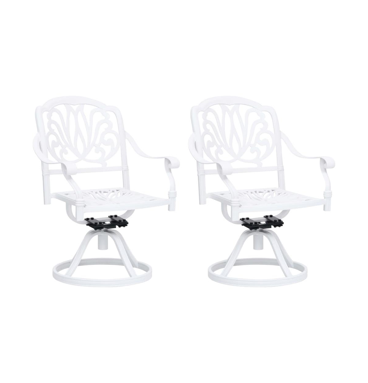 Click here for vidaXL Swivel Patio Chairs 2 pcs Cast Aluminum Whi... prices