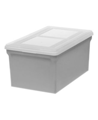 IRIS Wing-Lid Latter Size File Organizer Box, Gray with Clear Lid, Pack ...