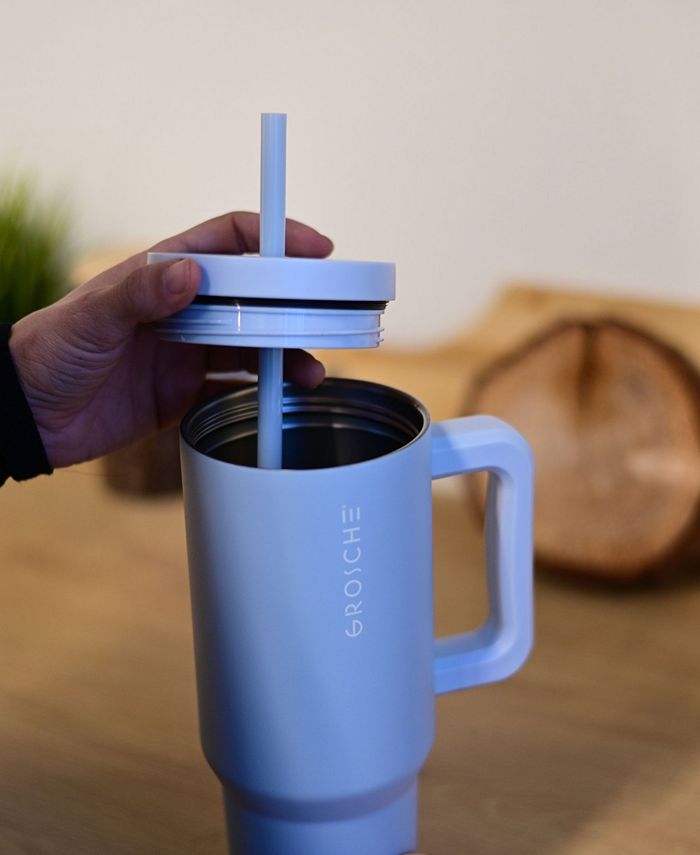 GROSCHE 40oz Insulated Tumbler with Straw and Handle - Macy's