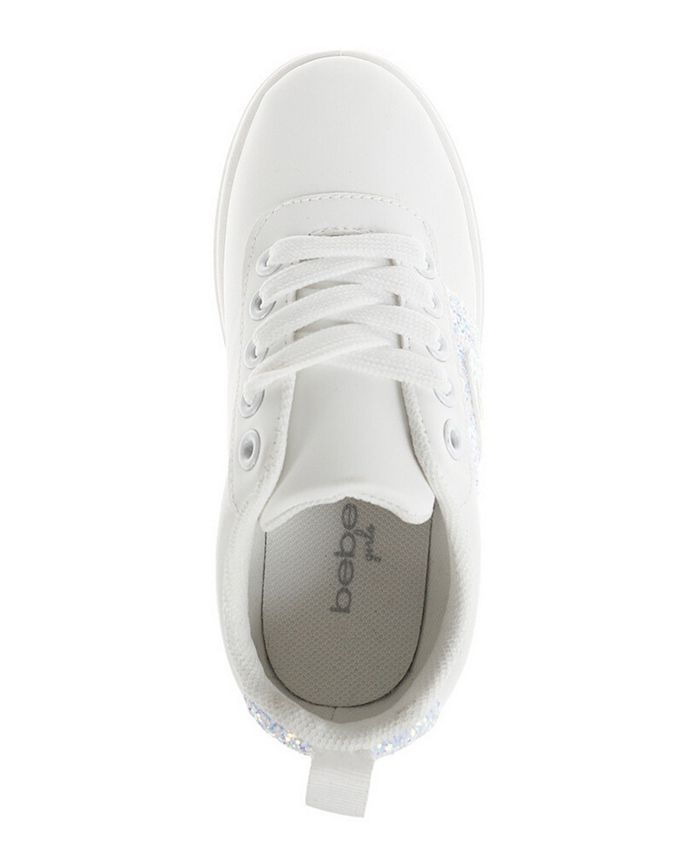 Bebe Big Girl's Low Profile Sneaker with Chunky Glitter Details ...
