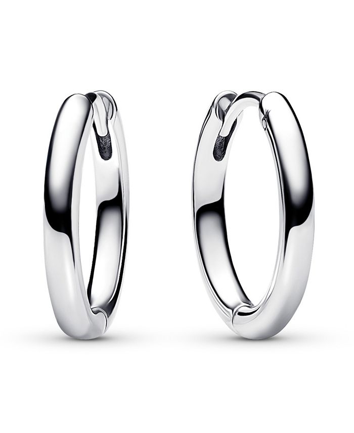 Pandora Sterling Silver Charm 18 mm Hoop Earrings - Macy's