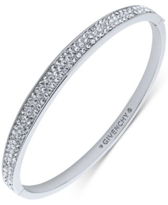 Givenchy Silver-Tone Pavé Sprinkle Bangle Bracelet - Macy's