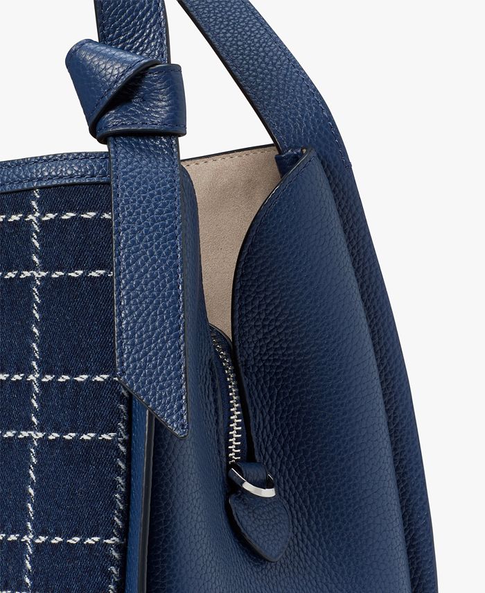 kate spade new york Knott Denim Check Crossbody Tote - Macy's