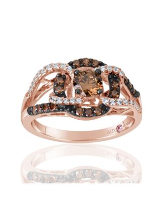 Suzy Levian New York Sterling Silver Cubic Zirconia Wrap Around Halo ...