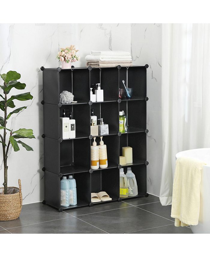 Slickblue 12-cube Storage Organizer, Interlocking Plastic Cubes With ...