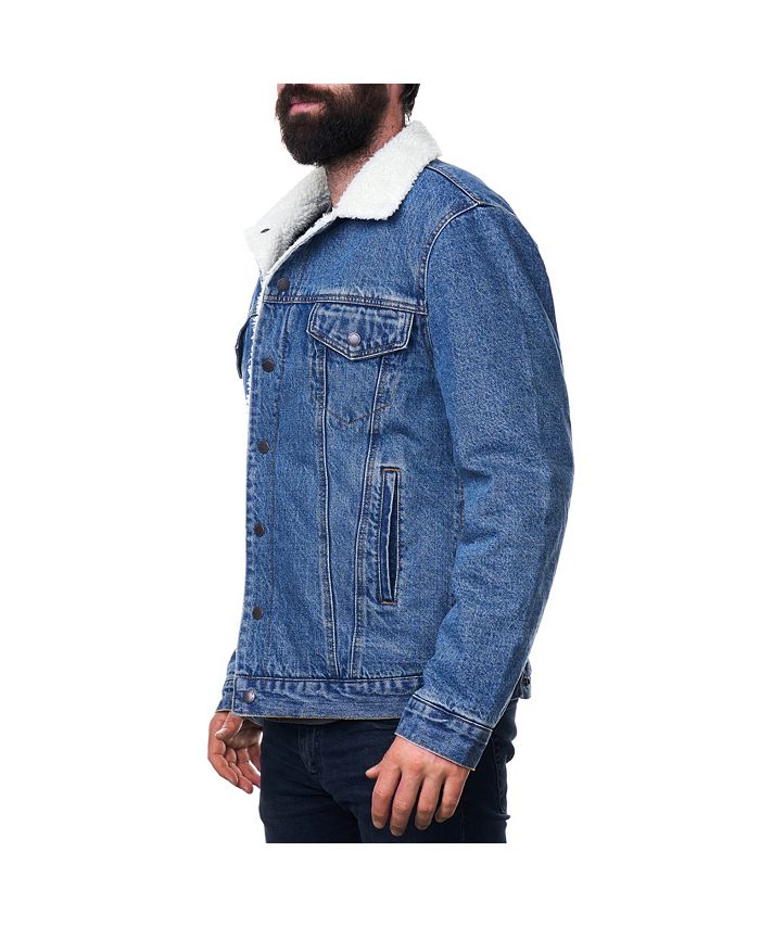 Alpine Swiss Men's Sherpa Lined Denim Jacket Classic Button Up Jean ...