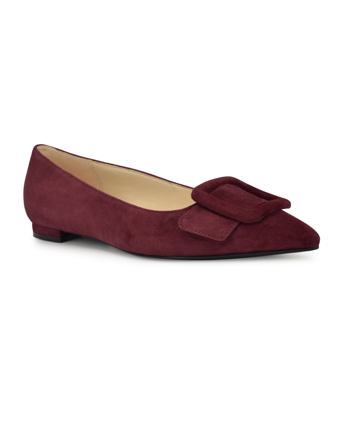 Click here for Nine West Womens Jesike Buckle Slip-On Flats - Bur... prices
