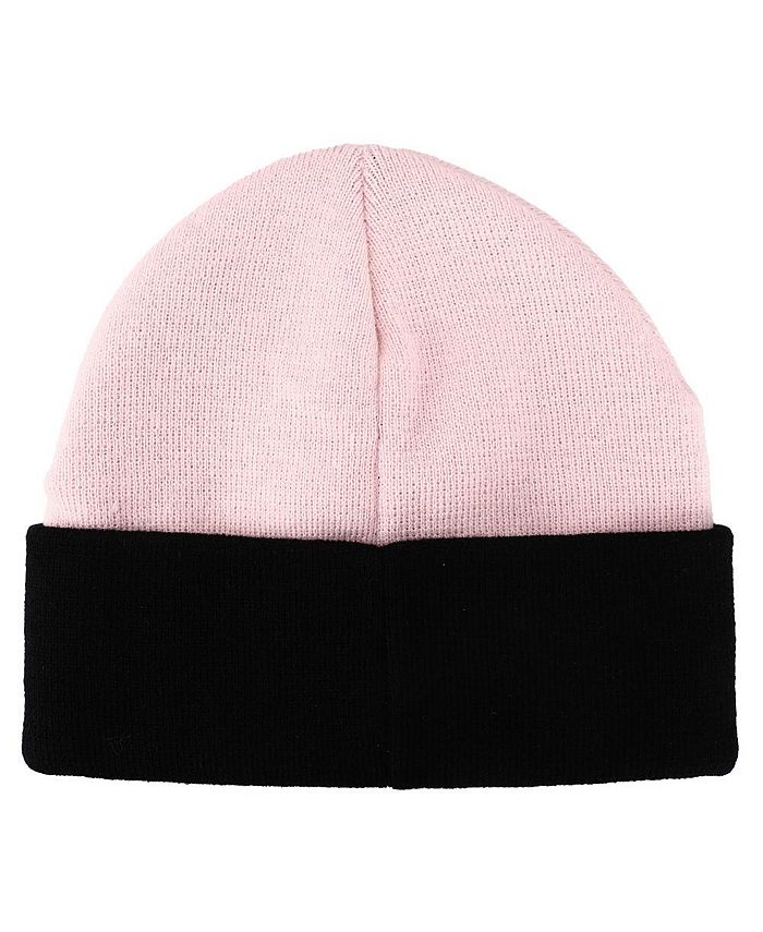 Blackpink Men's Embroidered Logo Pink and Black Cuffed Knitted Beanie ...