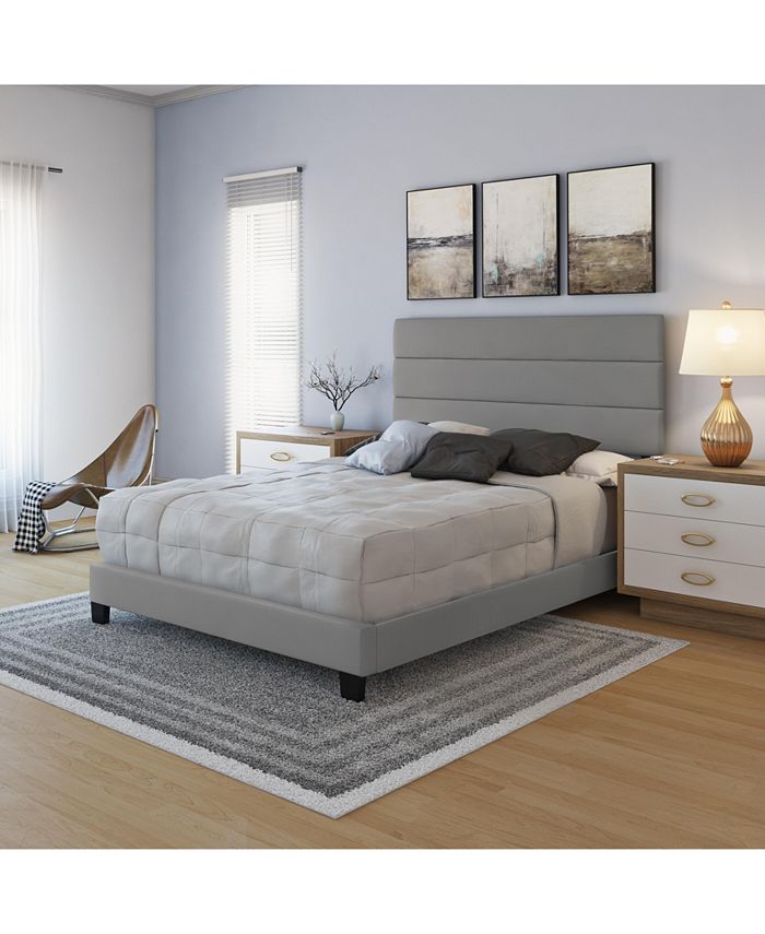 Boyd Sleep Piedmont Upholstered Headboard Tri-Panel Platform Bed, Full ...