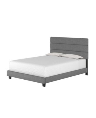 Sicily Linen Upholstered Platform Bed Frame with Adjustable Headboard ...