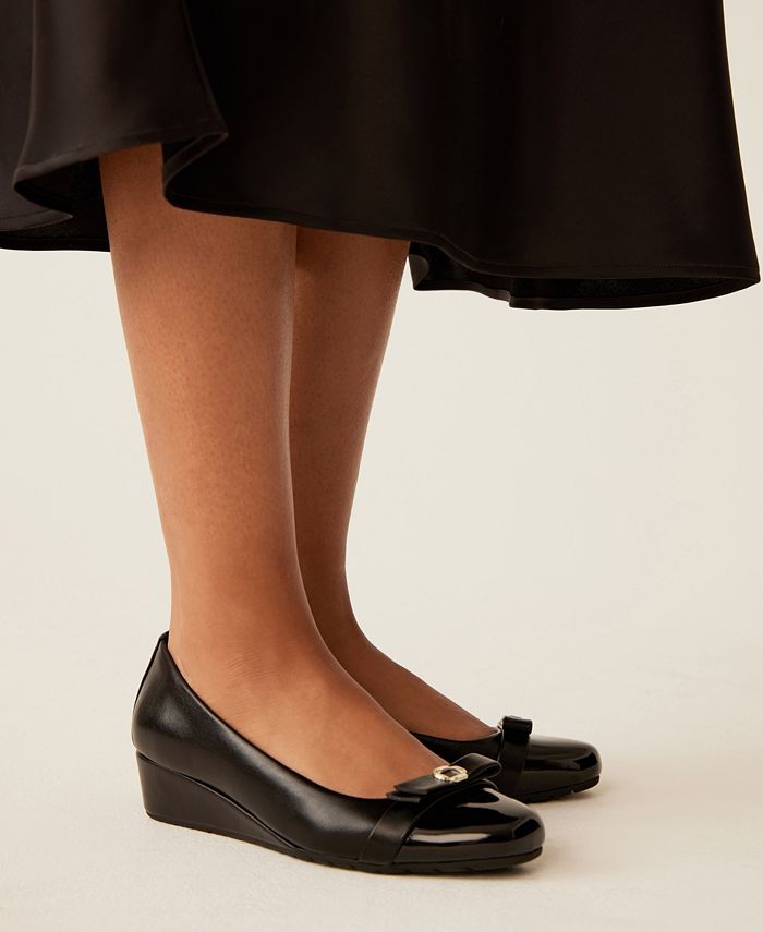 Anne Klein Women's Mesa Bow Detail Wedge Ballet Flats - Macy's