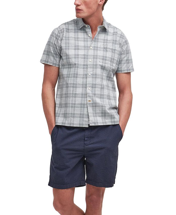 Barbour Men's Springside Short Sleeve Button-Front Check Pattern Shirt ...