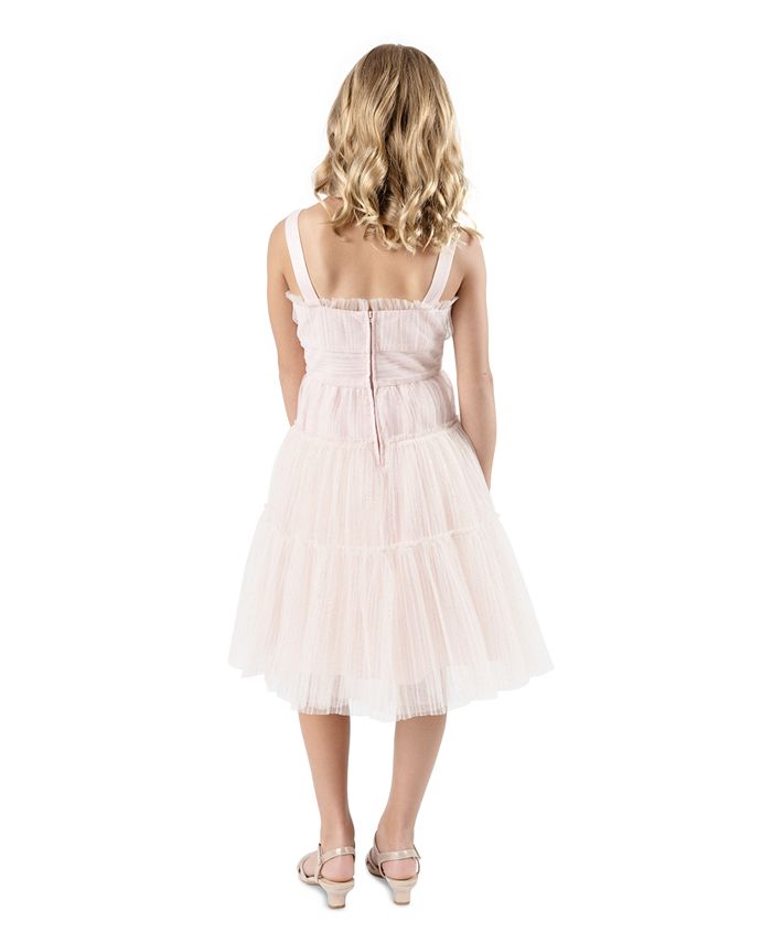 Rare Editions Big Girls Sleeveless Pleated Metallic-Dot Social Dress ...