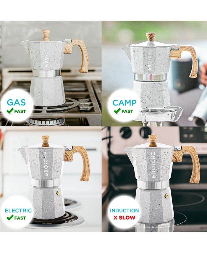 GROSCHE Milano Stone Cafe Bliss: Moka Pot Frother Duo - Macy's