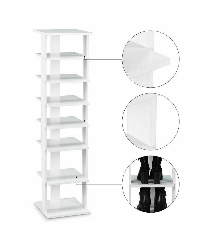 Costway Wooden Shoes Storage Stand 7 Tiers Shoe Rack Organizer Multi ...