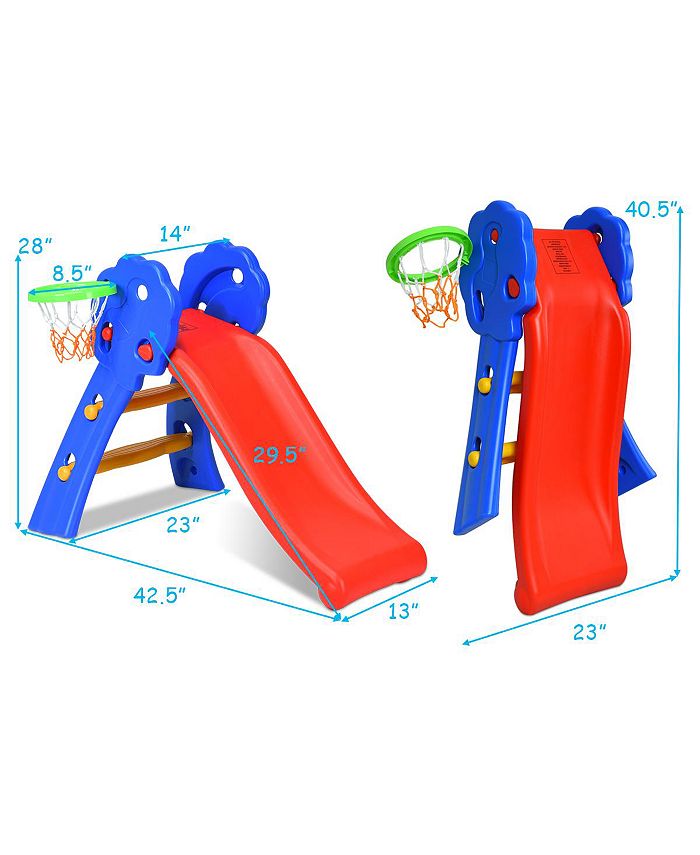 Costway Children Kids Toddlers Folding Slide W/Bask - Macy's