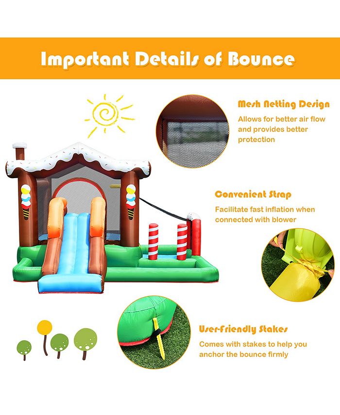 Costway Inflatable Bouncer Bounce Snow House Jump Climbing Slide w ...