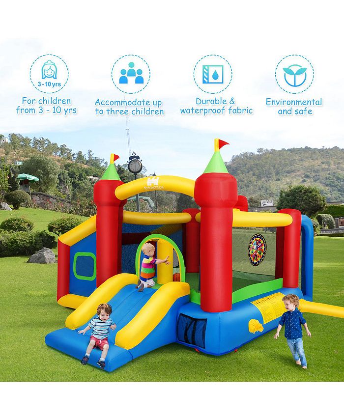 Costway Inflatable Bounce House, 7-in-1 Jump and Slide Bouncer w ...